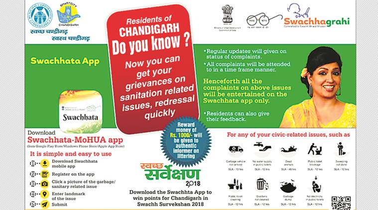 Civic employees go all out to promote ‘Swachhta’ app in Chandigarh ...