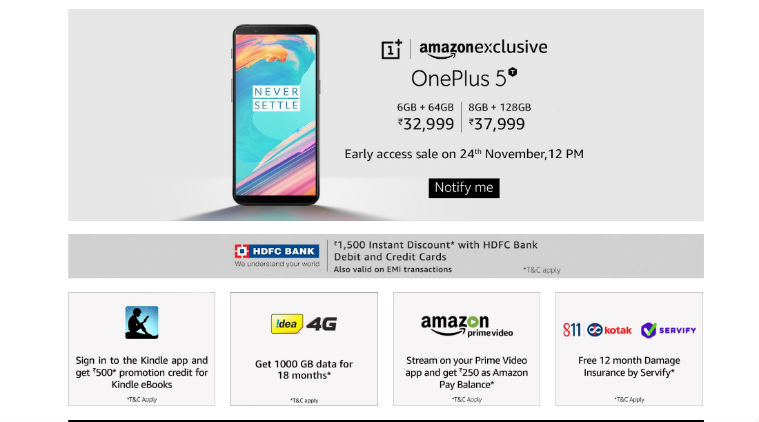 OnePlus 5T early access sale on Amazon at 12 PM today: Price, launch ...
