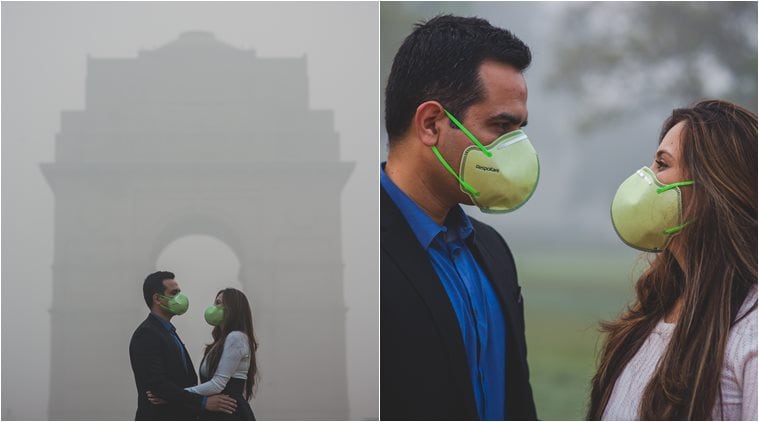 LOVE in times of SMOG: Delhi photographer’s mask-themed couple photo ...