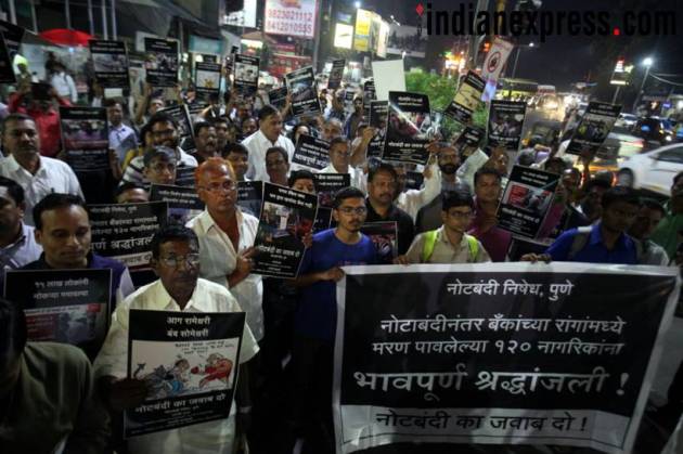 Demonetisation anniversary: Opposition stages protest against note ban ...