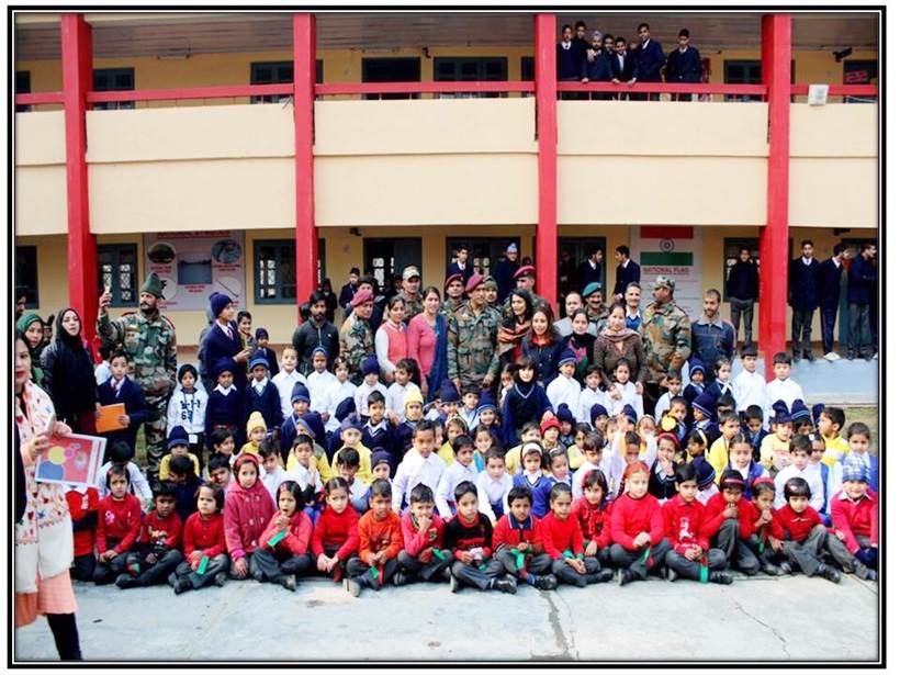MS Dhoni in Kashmir as Army officer, surprises Army Public School ...