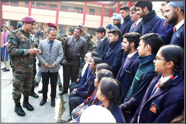 MS Dhoni in Kashmir as Army officer, surprises Army Public School ...