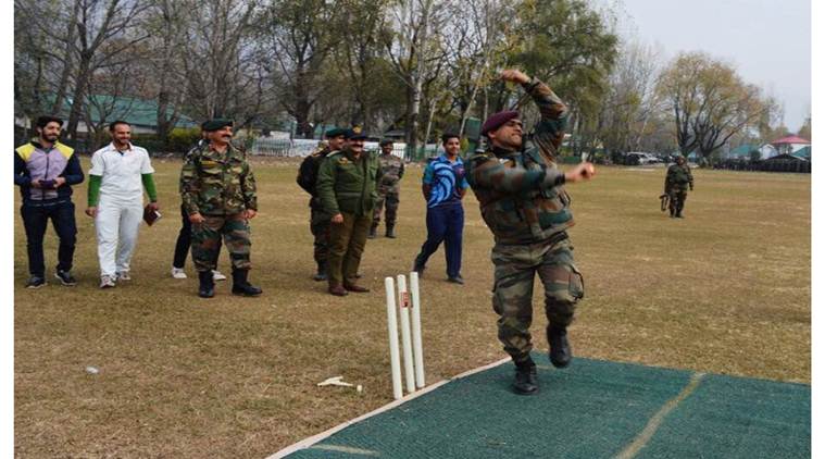 MS Dhoni interacts with cricketers in Kashmir as Lt. Col of Indian Army ...