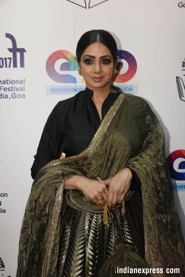 Sridevi shows us how to pair a basic black shirt with a lehenga ...