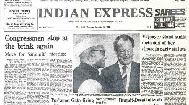 December 15, 1977, Forty Years Ago: Congress factions | The Indian Express