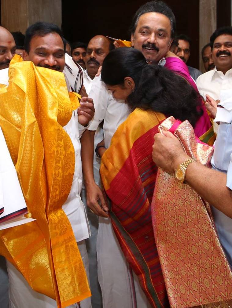Acquitted in 2G case, A Raja and Kanimozhi welcomed by M K Stalin in ...