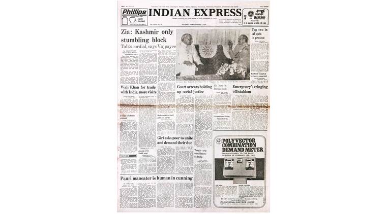 February 7, 1978, Forty Years Ago: Zia meets Vajpayee | The Indian Express