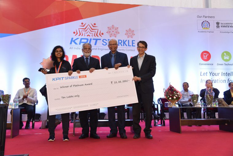 IIT Kharagpur student win platinum award at KPIT Sparkle 2018 ...