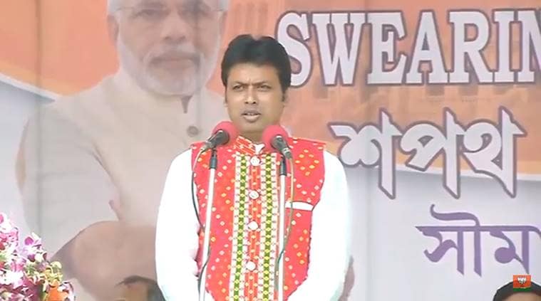 Tripura swearing-in LIVE UPDATES: BJP’s Biplab Deb takes oath as CM, PM ...