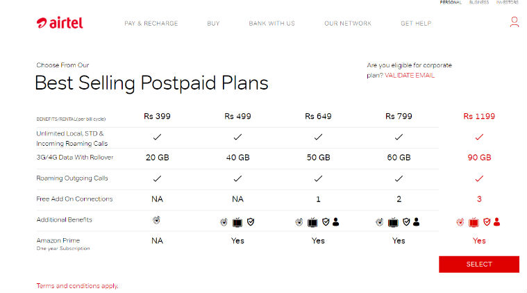 Airtel revamps Rs 649 postpaid plan to offer 50GB data, unlimited calls ...