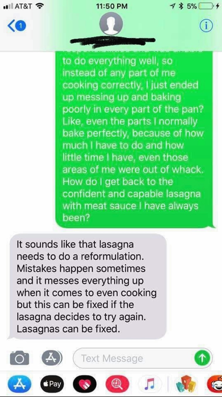 Depressed, man texts PASTA HELPLINE for help; gets amazing insight into ...