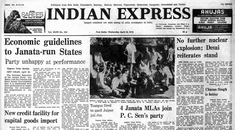 Forty Years Ago, April 26, 1978: No Nuke Tests: PM | The Indian Express