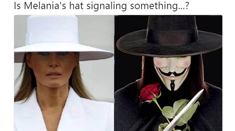 Netizens find stinking similarity between Melania Trump’s white hat and ...