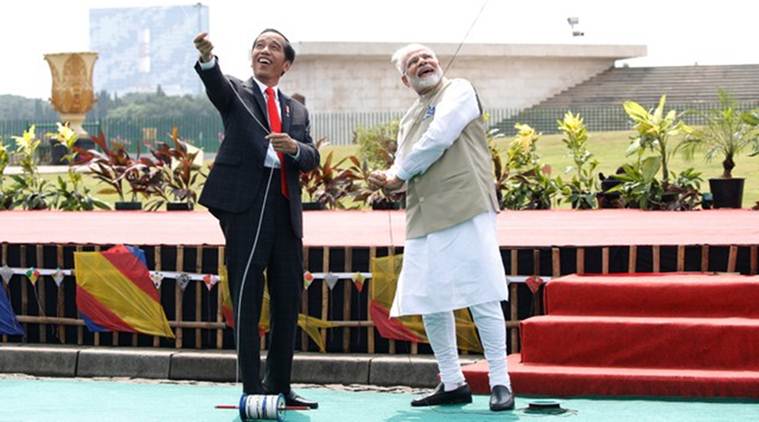 Watch: A lift in ties as PM Modi, Joko Widodo fly kites in Jakarta ...
