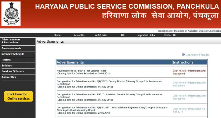 Haryana PSC recruitment 2018: Apply for 44 posts, check salary details ...
