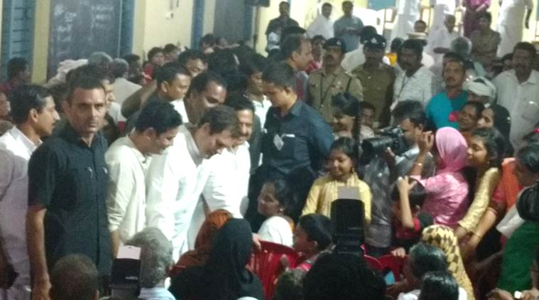 Rahul tells people at flood relief camp in Kerala: You are not alone ... Rahul tells people at flood relief camp in Kerala: You are not alone ...