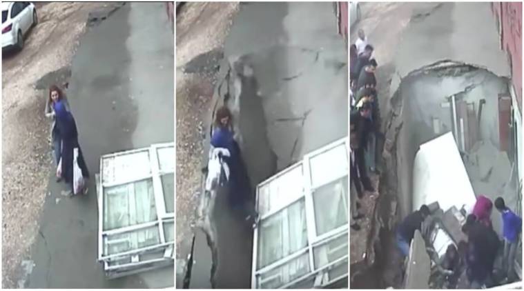 VIDEO: Two women swallowed by pavement as the ground below them ...