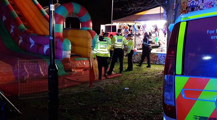 8 children hurt in inflatable slide collapse at UK funfair | World News ...