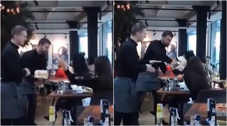 Frustrated waiter smashes cake into rude diner’s face; video goes viral ...