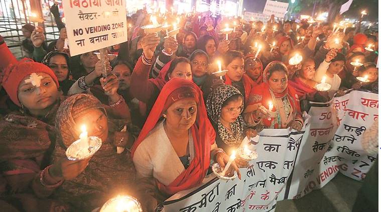 Vendors stage candlelight protest against MC move to make Sector 17 no ...