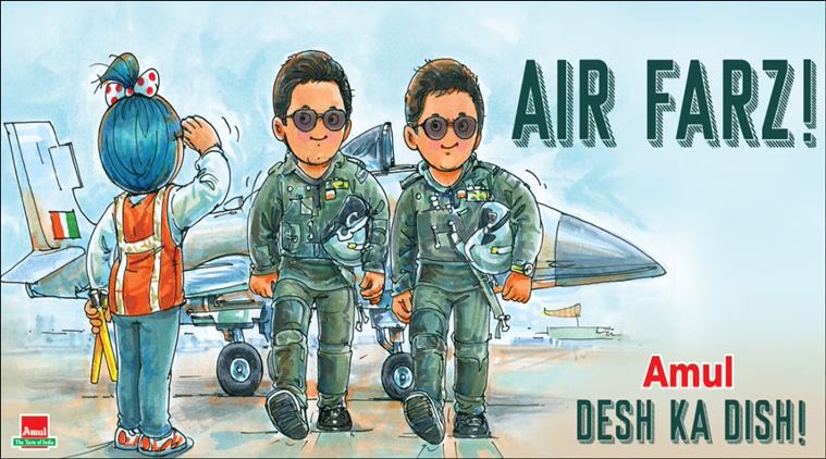 Amul salutes IAF pilots for air strikes in Balakot in latest cartoon ...