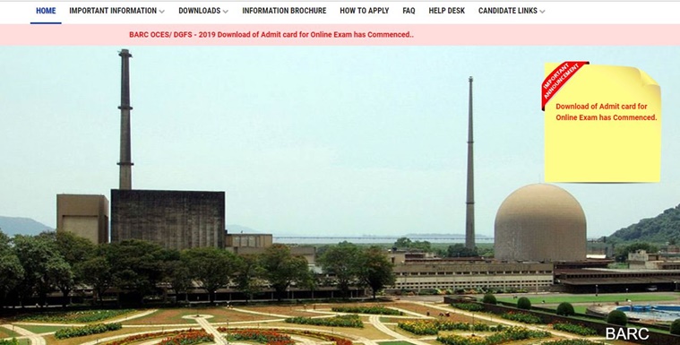 BARC Scientific Officer OCES/ DGFS admit card released, check direct ...