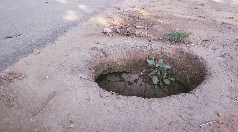 Open invitation to accident: Manholes, potholes in Panchkula ...