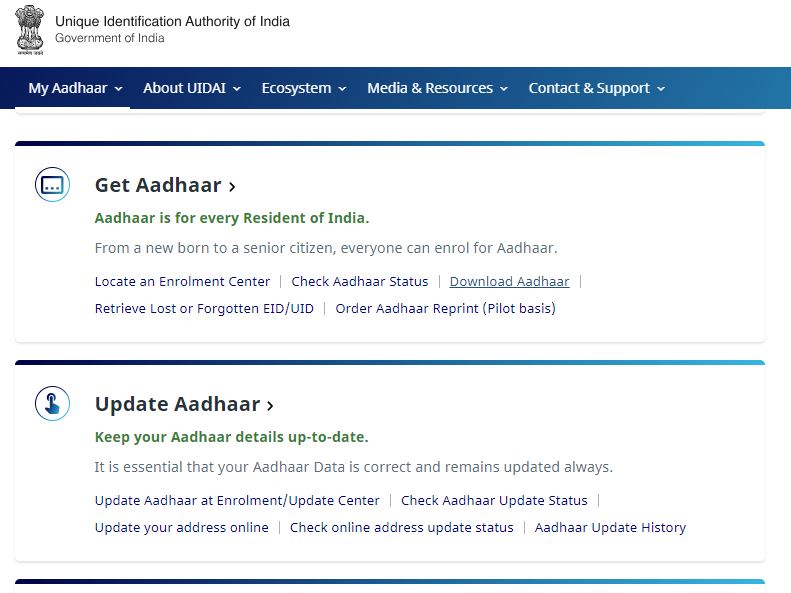 UIDAI E Aadhar Card Download: How to Download E Aadhar Card Online with ...