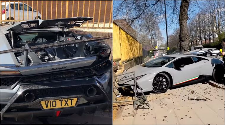 Viral video: Driver wrecks Lamborghini after slamming it into wall ...