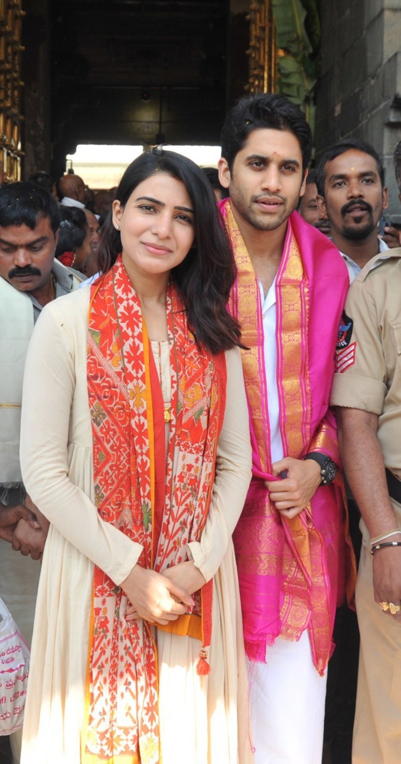 Samantha Akkineni Naga Chaitanya Visit Tirupati Temple Ahead Of Majili Release Entertainment
