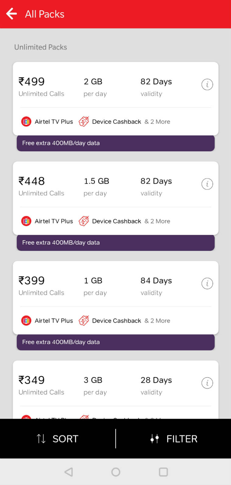Airtel offers 400MB extra data on prepaid recharges of Rs 399, Rs 448 ...