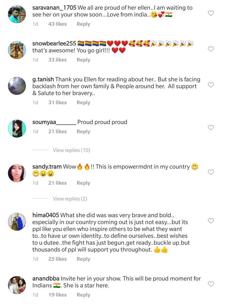 ‘I’m so proud of her’: Ellen Degeneres on Dutee Chand coming out ...