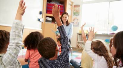 Adult Raising Hand In Class