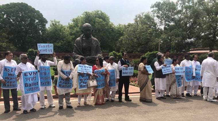 Tmc Mps Hold Protest Against Evms In Parliament Premises India News