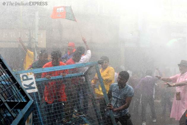 BJP workers, police clash during protest rally in Kolkata | India News ...