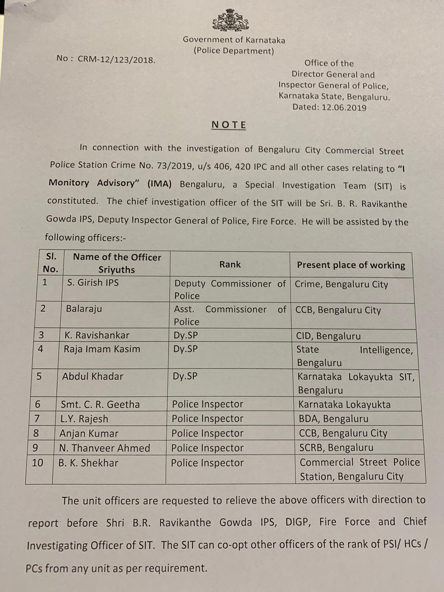 Bangalore 12 June news Highlights: Congress MLA Roshan Baig wants IMA Jewels case to be handed ...