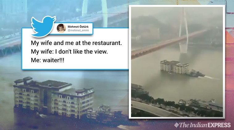 Video of ‘building’ floating down a river in China goes viral ...