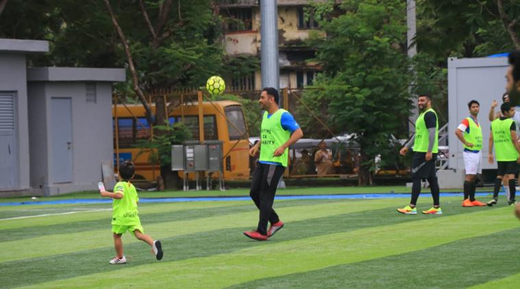 MS Dhoni enjoys game of football with Arjun Kapoor before heading on ...