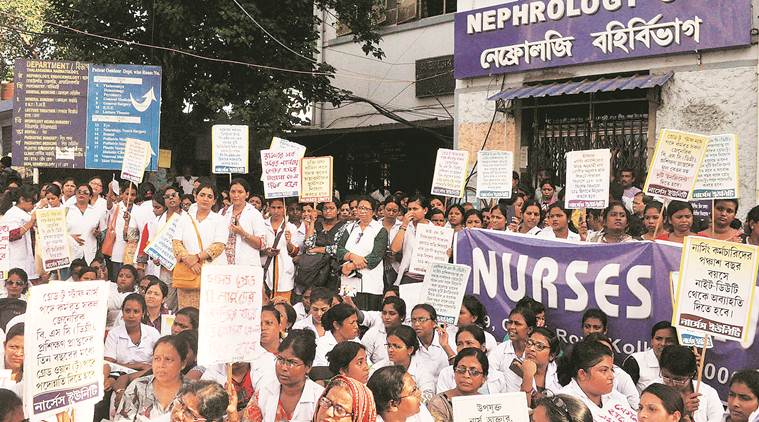 Kolkata: Nurses protest against decision to phase out general nursing ...