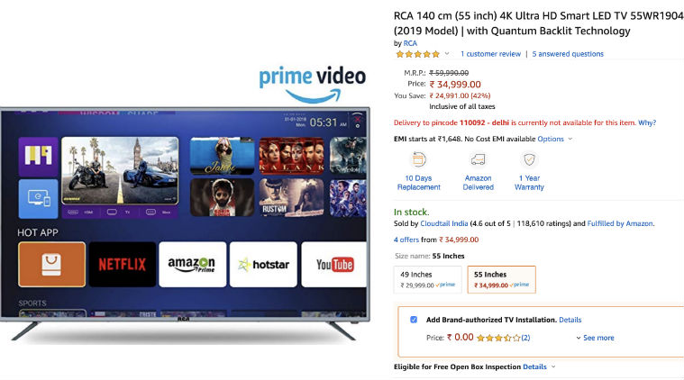 Makers of Weston TVs bring US brand RCA to India with 55-inch 4K priced ...