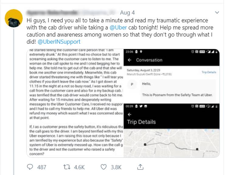 Woman shares traumatising experience in Bengaluru cab, Uber revokes ...