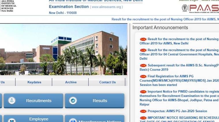AIIMS Nursing Officer results 2019 declared, how to check | Jobs News ...