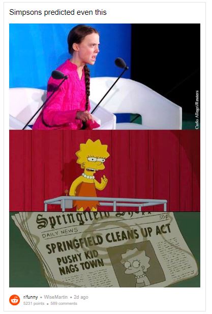 Did ‘The Simpsons’ also predict Greta Thunberg’s evocative speech? Fans ...