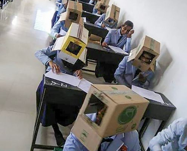 Karnataka college makes students wear cartons during exam to prevent ...