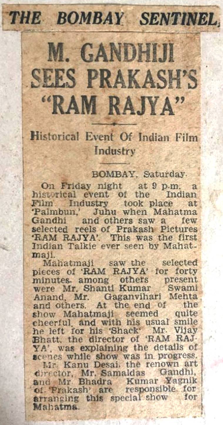 Mahatma Gandhi @ 150: Ram Rajya and how it became the only Hindi film ...