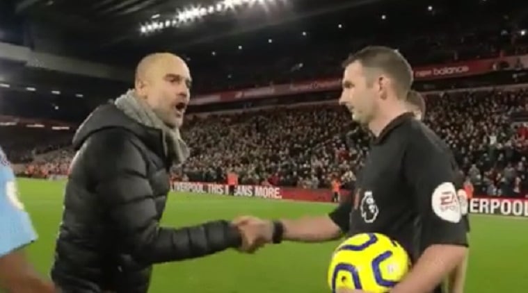 Pep Guardiola’s ‘thank you so much’ to referee after Liverpool clash ...