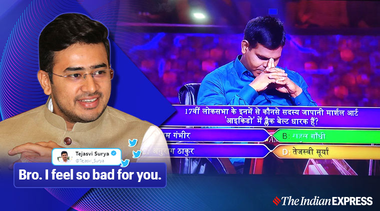 KBC contestant loses after choosing Tejasvi Surya over Rahul Gandhi ... KBC contestant loses after choosing Tejasvi Surya over Rahul Gandhi ...