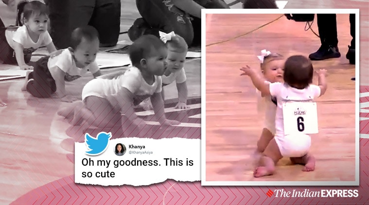 ‘What a dramatic finish’: Video of baby race during NBA game goes viral ...