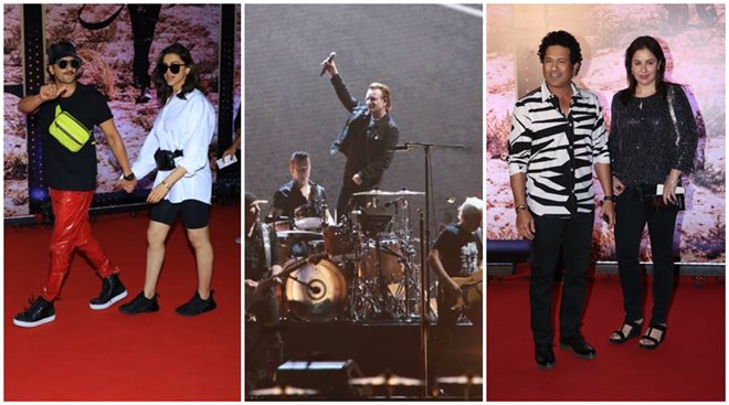 U2 India concert: Deepika Padukone, Ranveer Singh, Sachin Tendulkar and ...