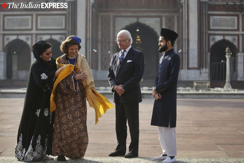 Sweden royal couple visits Jama Masjid, pays tribute to Mahatma Gandhi ...